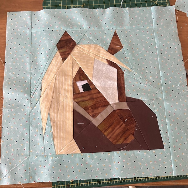 HAPPY PIT BULL Paper Pieced Block Pattern in Pdf, Quilt Block, Dog ...