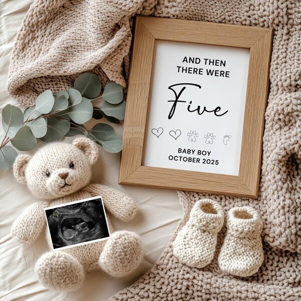 Digital Pregnancy Announcement Template | Gender Neutral Reveal ...