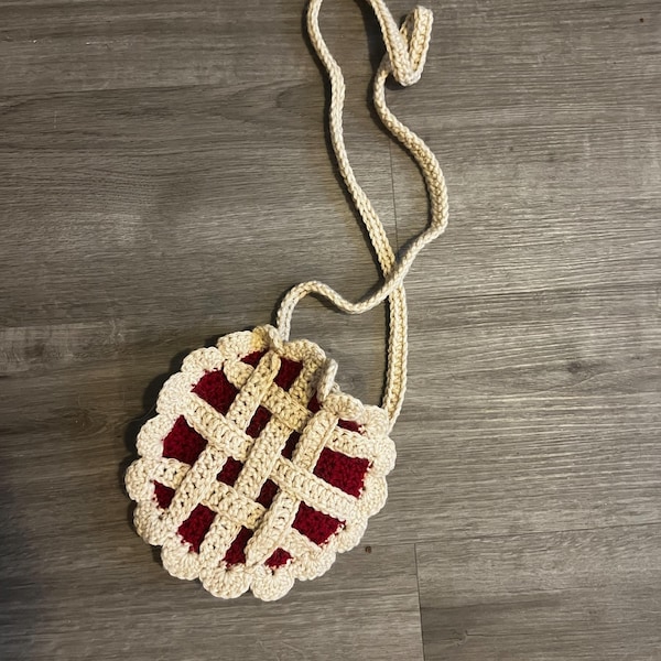 Crochet Pie Tote Bag, Blueberry Pie Bag, Cherry Pie Bag, Crochet ...
