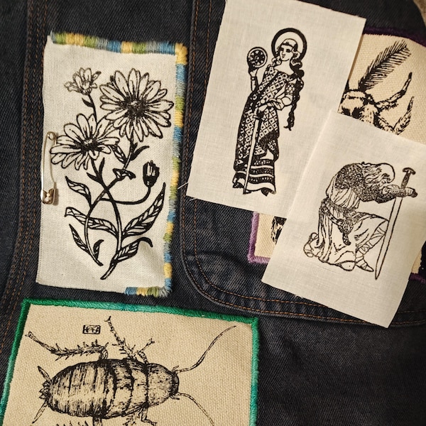 Cathedral Window Patch | Gothic Patch | Linocut Patch | Linocut ...