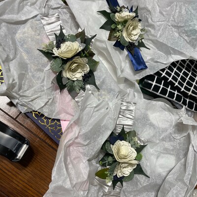 Custom Book Corsage, Custom Pinned Corsage, Custom Ribbon Wrist Corsage ...