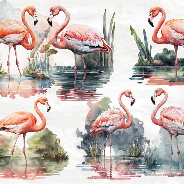 Flamingo Clipart, 10 High Quality Jpgs, Nursery Art | Card Making, Clip ...
