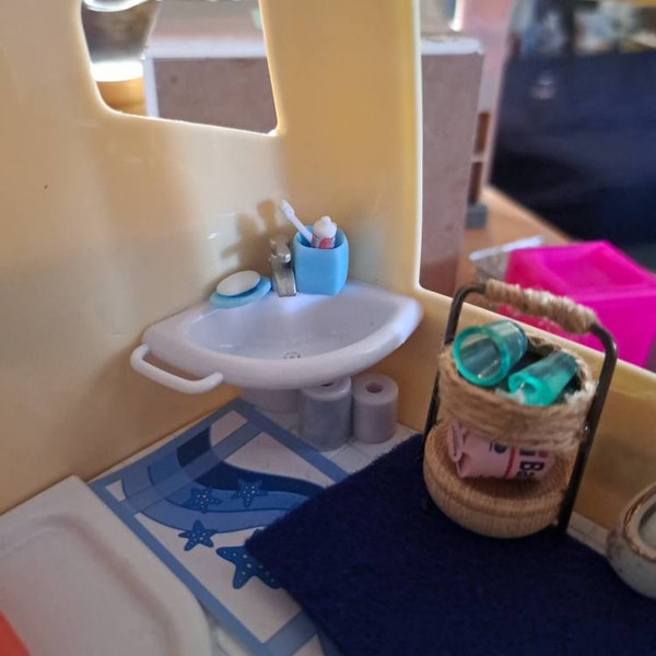 Dollhouse Miniature Toothbrush and Toothpaste Cup Soap Bathroom ...