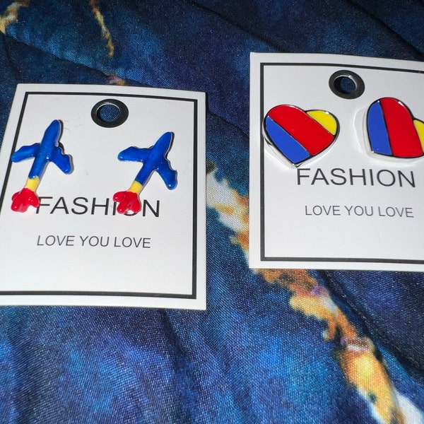 SWA Earrings Southwest Airlines Colors Beads Blue Red Yellow - Etsy
