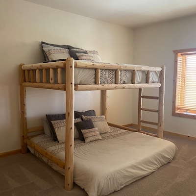 Handcrafted White Cedar Rustic Log Platform Bed Double Log - Etsy