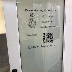 Personalized Vinyl QR Code and One Line of Text for Businesses Custom ...