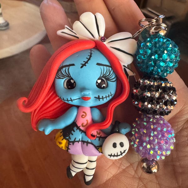 Miss Margot Clay Doll Keychain 3 – Handmade Polymer Clay Charm, Cute ...