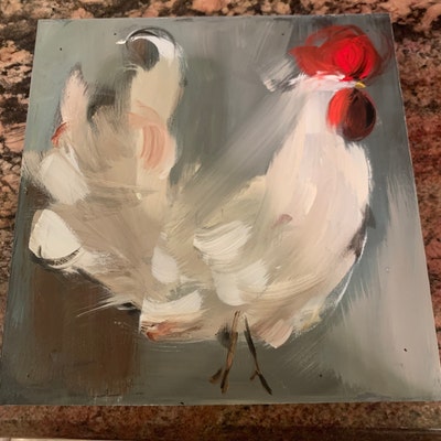 Rabbit Painting on a Wood Panel Original Art Bunny - Etsy