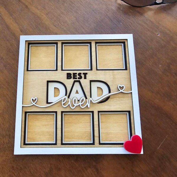 Best Dad Ever Shadow Box SVG Files for Cricut Projects, Multi Photo ...