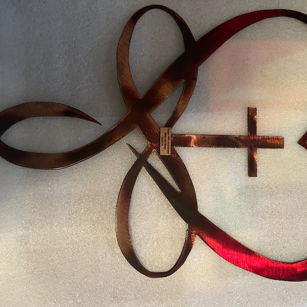 Eternal Love: Infinity Heart Cross Metal Wall Art - Steel, Copper ...
