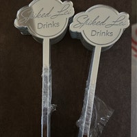 Personalized Drink Tags With Pressure Clip. Party Drink Tag Circles ...