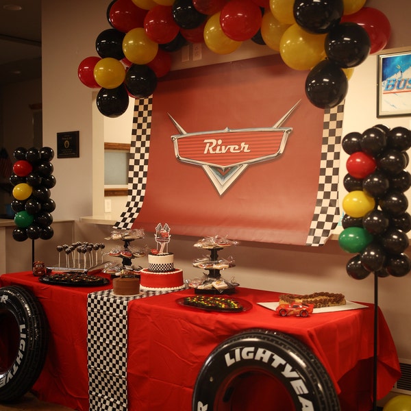 CARS Inspired Personalized Birthday Backdrop - Birthday Party ...