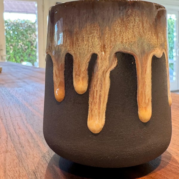 Dripping Style Multicolor Black Clay Pottery, Handmade Stoneware ...