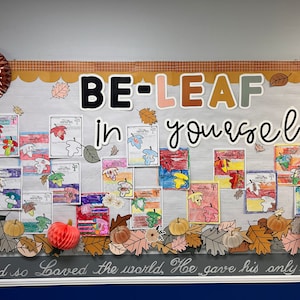 Fall Themed Motivational Printable Bulletin Board Set or Door Decor for ...