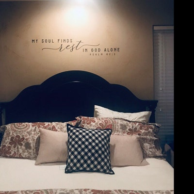 My Soul Finds Rest in God Alone Bedroom Wall Decor Bible Verse Sticker ...