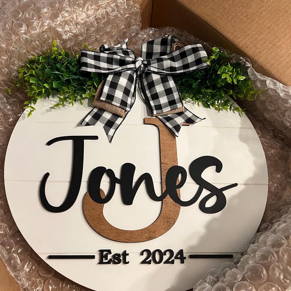 Wedding Sign, Rustic Last Name Sign, House Warming Gift, Family Name ...