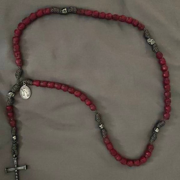 Miniature 9 Crusader Templar Red Cross Anglican Rosary. 6mm Stainless ...