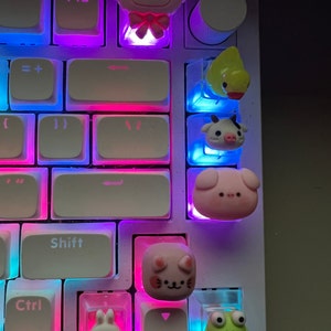 Cow and Bunny Keycap Kawaii Mechanical Keyboard - Etsy