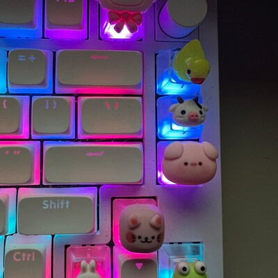 Cow and Bunny Keycap Kawaii Mechanical Keyboard - Etsy