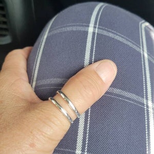 Silver Double Layer Band Thumb Ring-stackable Thick Adjustable Ring ...