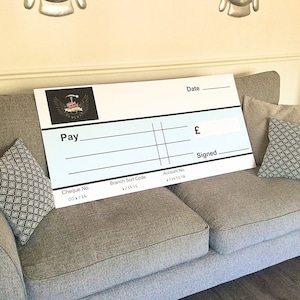 EXTRA Large Giant BLANK Cheque Bank of Mum & Dad Check Fun Joke Gift ...