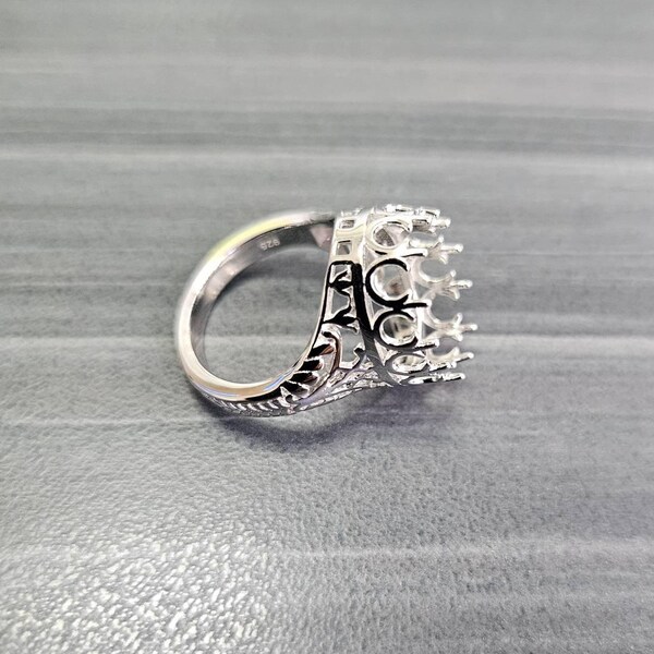 Sterling Silver Semi Mount Ring Setting Emerald OCT 10x8mm Sq5x5 2 ...