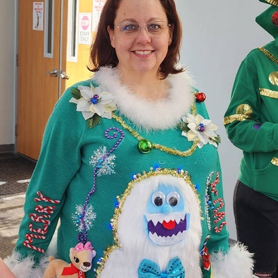 Custom 3-D Furry Fuzzy the Abominable Snowman Tacky Ugly Christmas ...