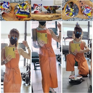 Orange Durable Cotton Canvas Pottery Apron Ceramic Apron Throwing Apron ...
