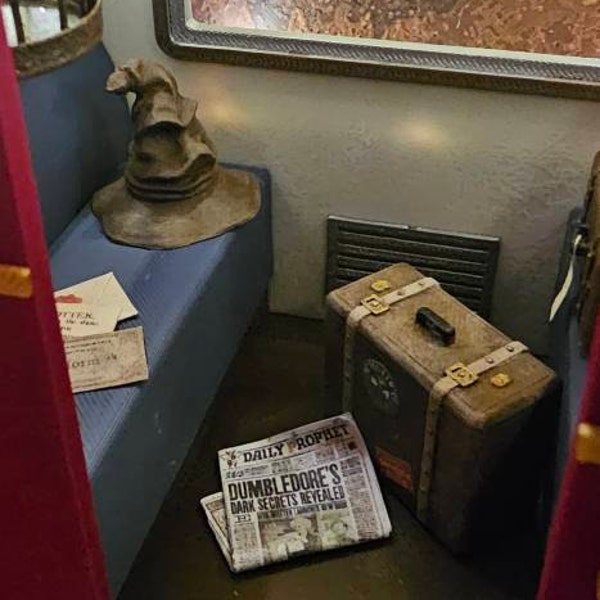 Book Nook Library Diorama Bookend Bookshelf Insert With Blue Bookcase ...