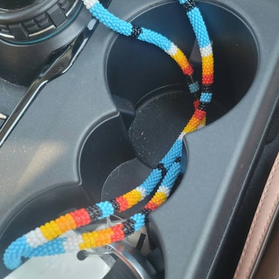 Medicine Wheel NATIVE BEADED KEYCHAIN Red White Black - Etsy