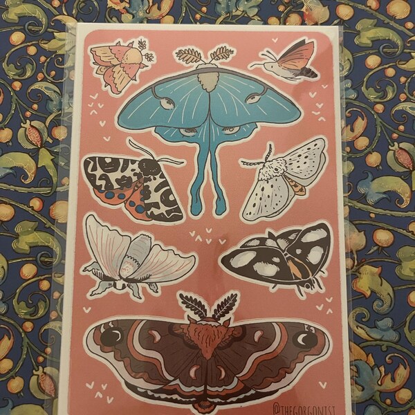 Pretty Moths Kiss Cut 4x6 Inch Sticker Sheet - Etsy