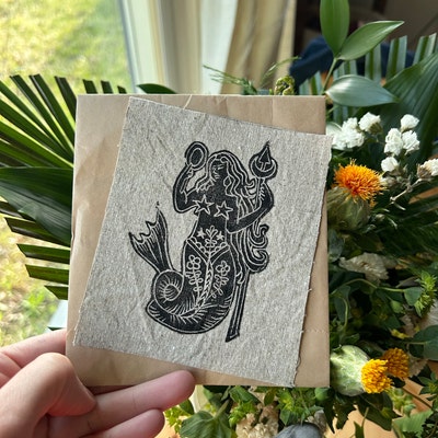 The Mad Mare Hare & the Man in the Moon Original Signed Lino Block ...