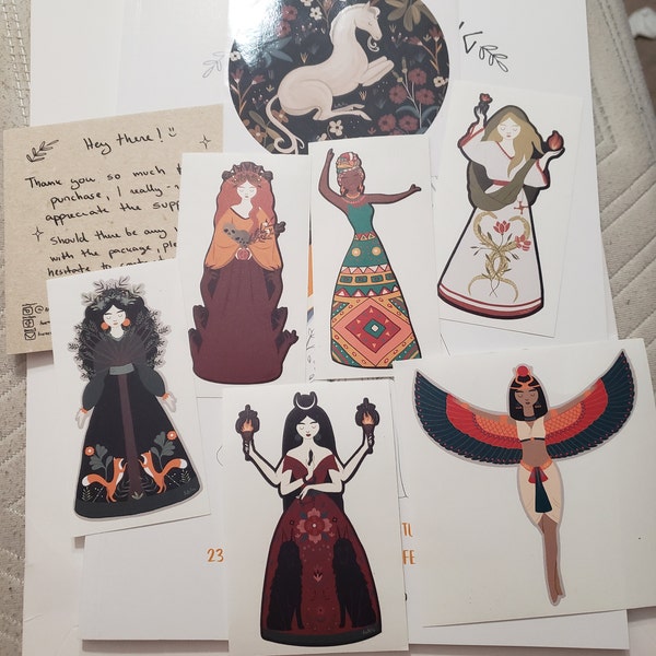 Goddess Die-cut Customizable Sticker Pack - Norse Greek Celtic Etc ...