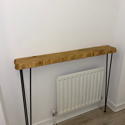 Live Edge Round Corners Console Table Hairpin Legs Wooden Rustic ...