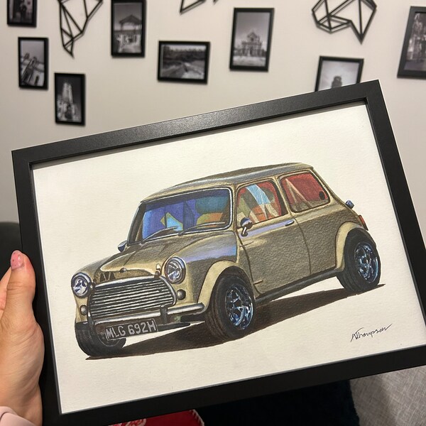 VW Golf GTI MK1 Car Print, Hand Drawn Car Drawing. Perfect Gift for Any ...