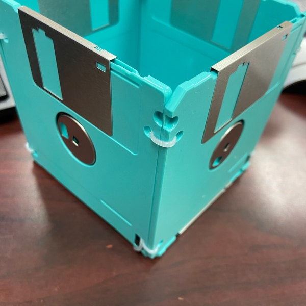 Floppy Disk Pastel Colors Pink Container Pencil Cup Planter Upcycled ...