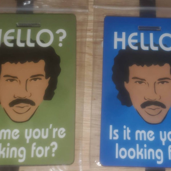 Luggage Tag: "hello? is It Me You’re Looking For?" Lionel Richie Bag ...