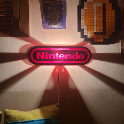 Nintendo Lamp End Table or Wall Mounted Beautiful Vibrant Acrylic and ...