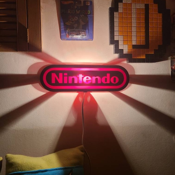 Nintendo Lamp - End Table or Wall Mounted - Beautiful Vibrant Acrylic ...