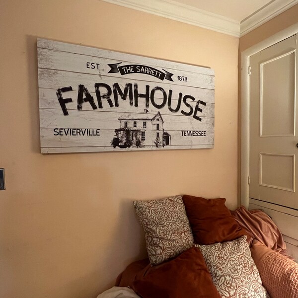Personalized Farm Sign Modern Farmhouse Wall Decor Custom Family Name ...