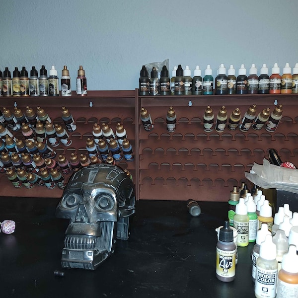 Wall Mounted Hobby Paint Storage Rack - Horizontal - Etsy