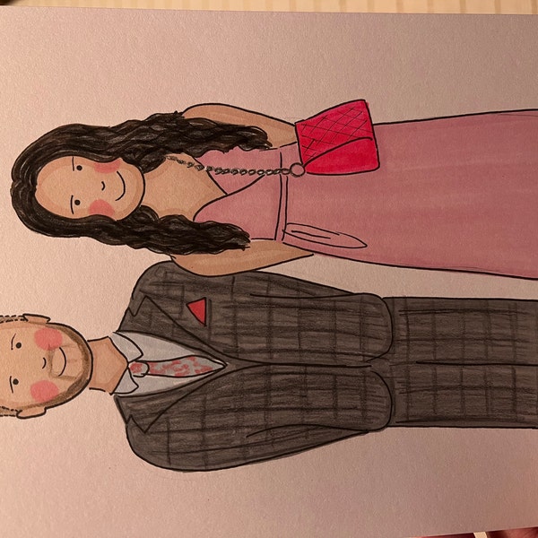 Personalised Illustration, Live Drawing, Guest Drawing, Couple Portrait ...
