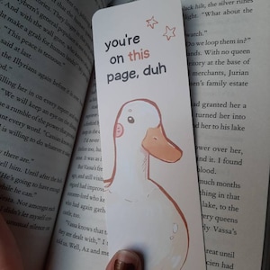 Duck Bookmark You're on This Page Cute Bookmark Double Printed ...