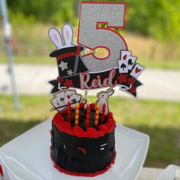Magician Themed Cake Topper - Magic Cake Topper - Magician Birthday ...