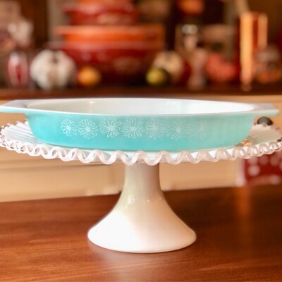 RARE Agee Crown Pyrex Turquoise Picket Fence Ramekins - Etsy