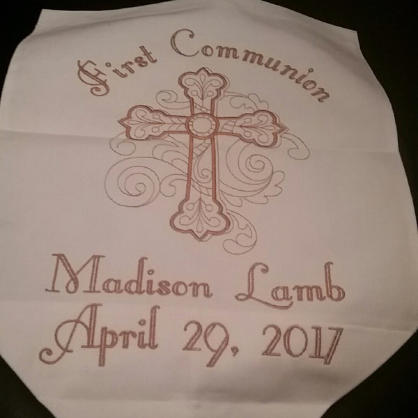 Personalized One or Two Color First Communion Banner With Filigree ...