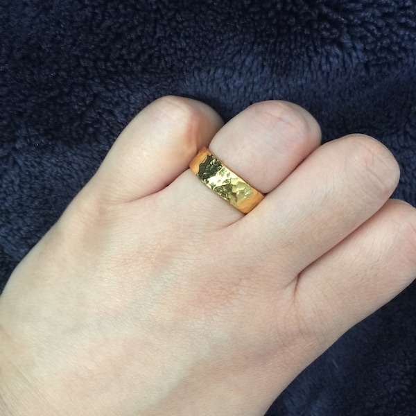 11 Grams 6mm Wide 99.9% Pure 24k Gold Ring - Etsy