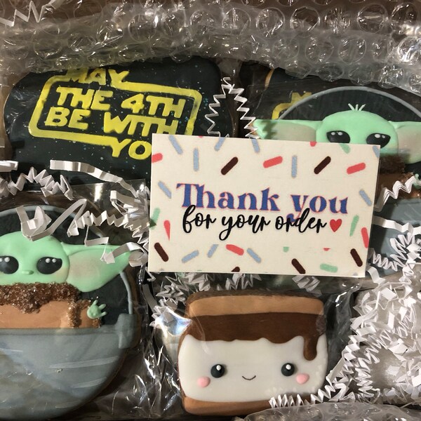 Grogu, the Child, Star Wars Sugar Cookies, Dozen, Customized Your Way ...