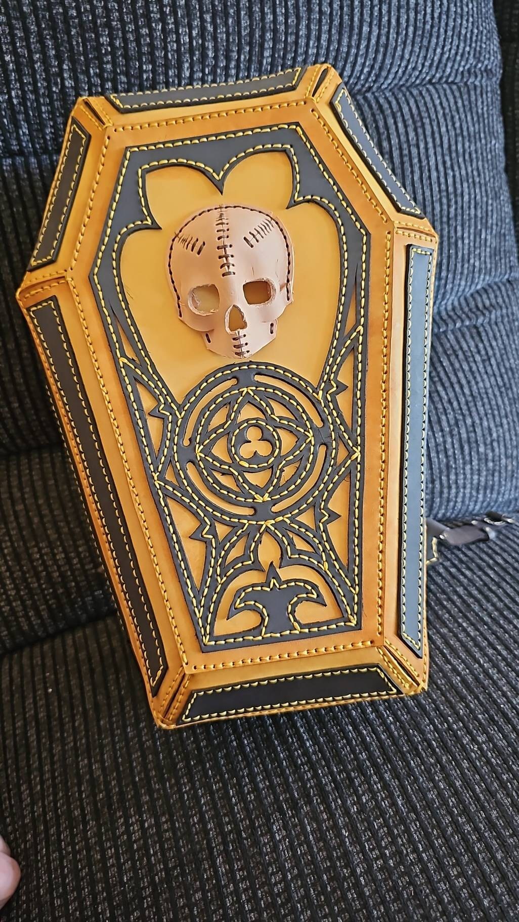 Coffin backpack leather pattern PDF - by LeatherHubPatterns