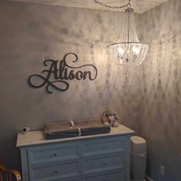 Bedroom Sign Girl Letters Wall Hanging - Custom Name Sign Gold ...